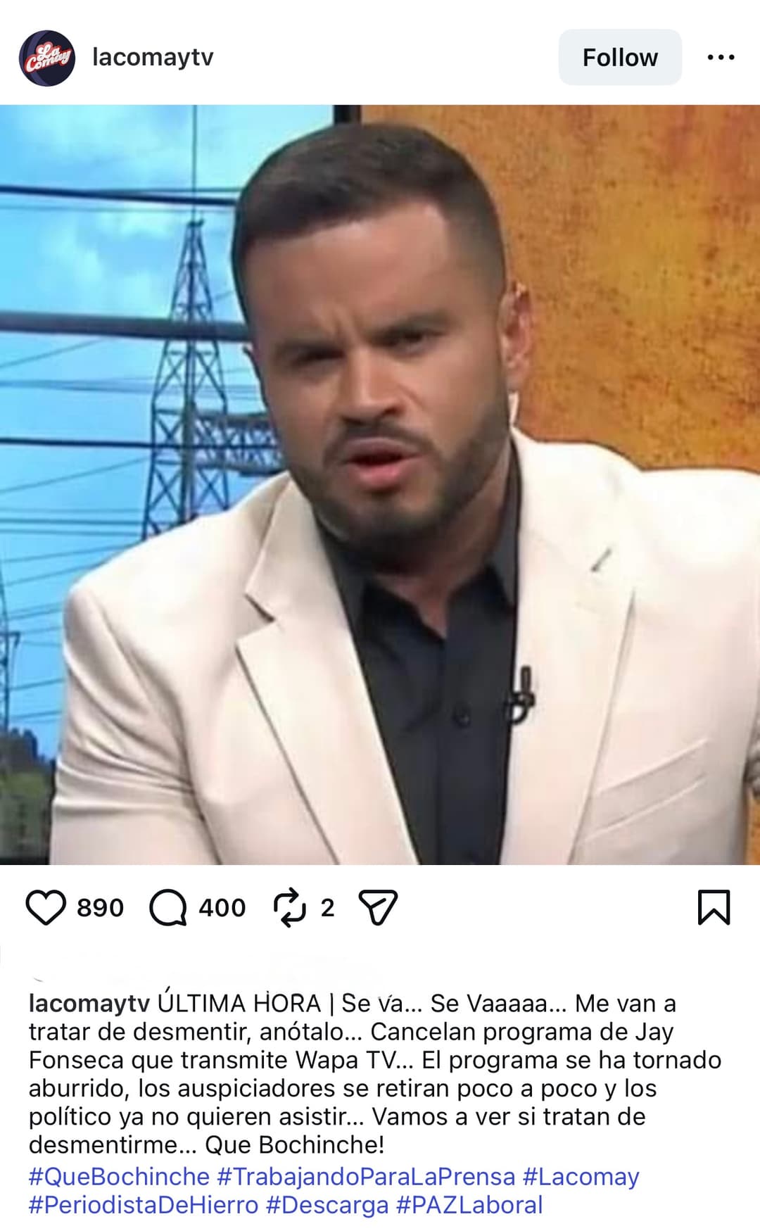 La Comay señala posible cancelación del programa de Jay Fonseca en Wapa ...